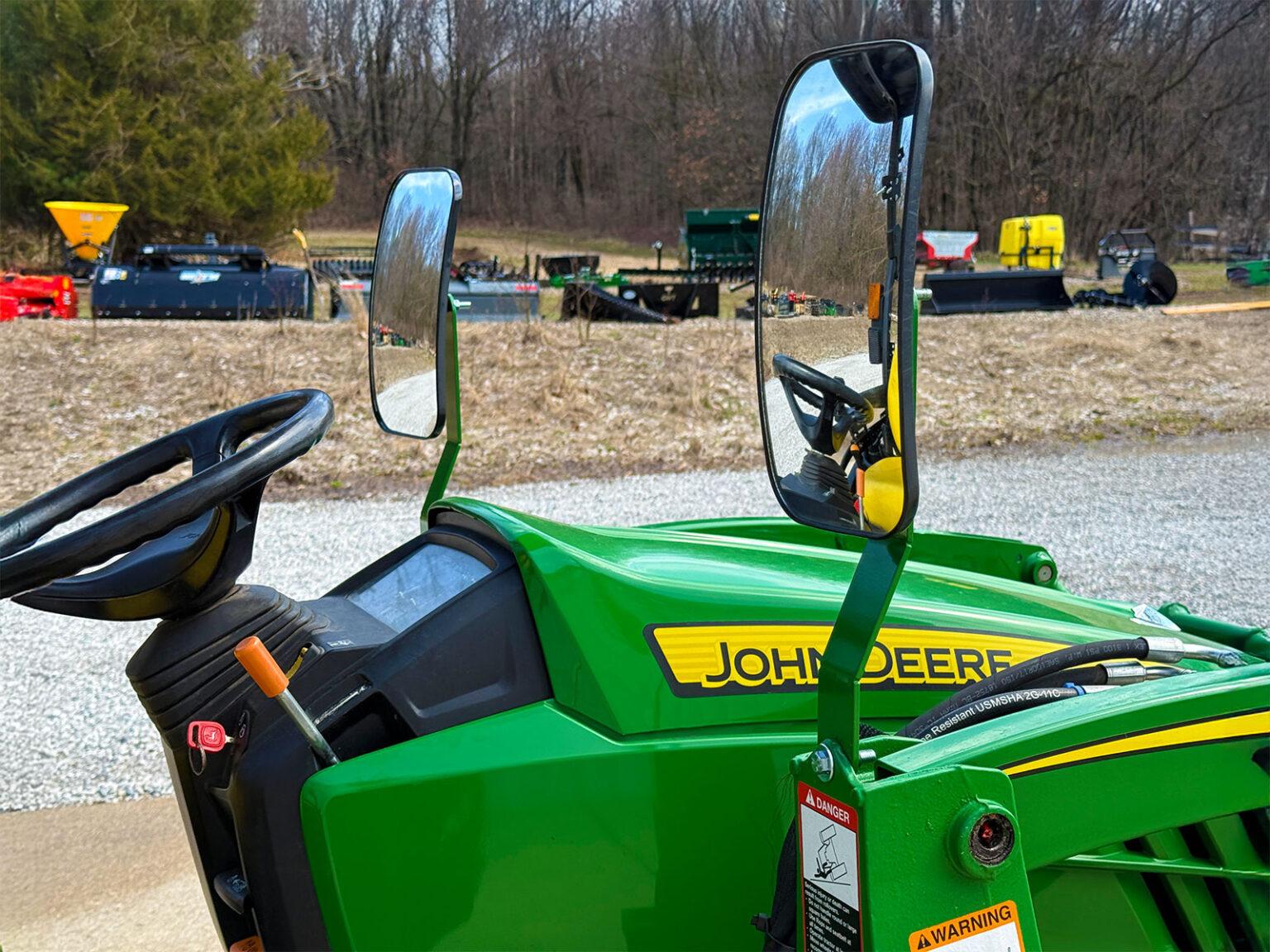 Tractor Rear-View Mirror | Fits John Deere Loaders