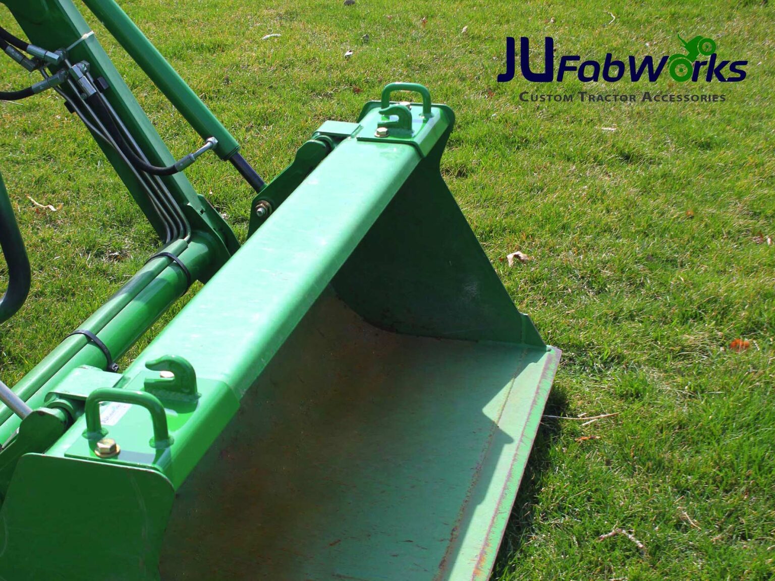 Bolt-On Hooks, Tie Down Points, and Trailer Hitch for John Deere Bucket ...