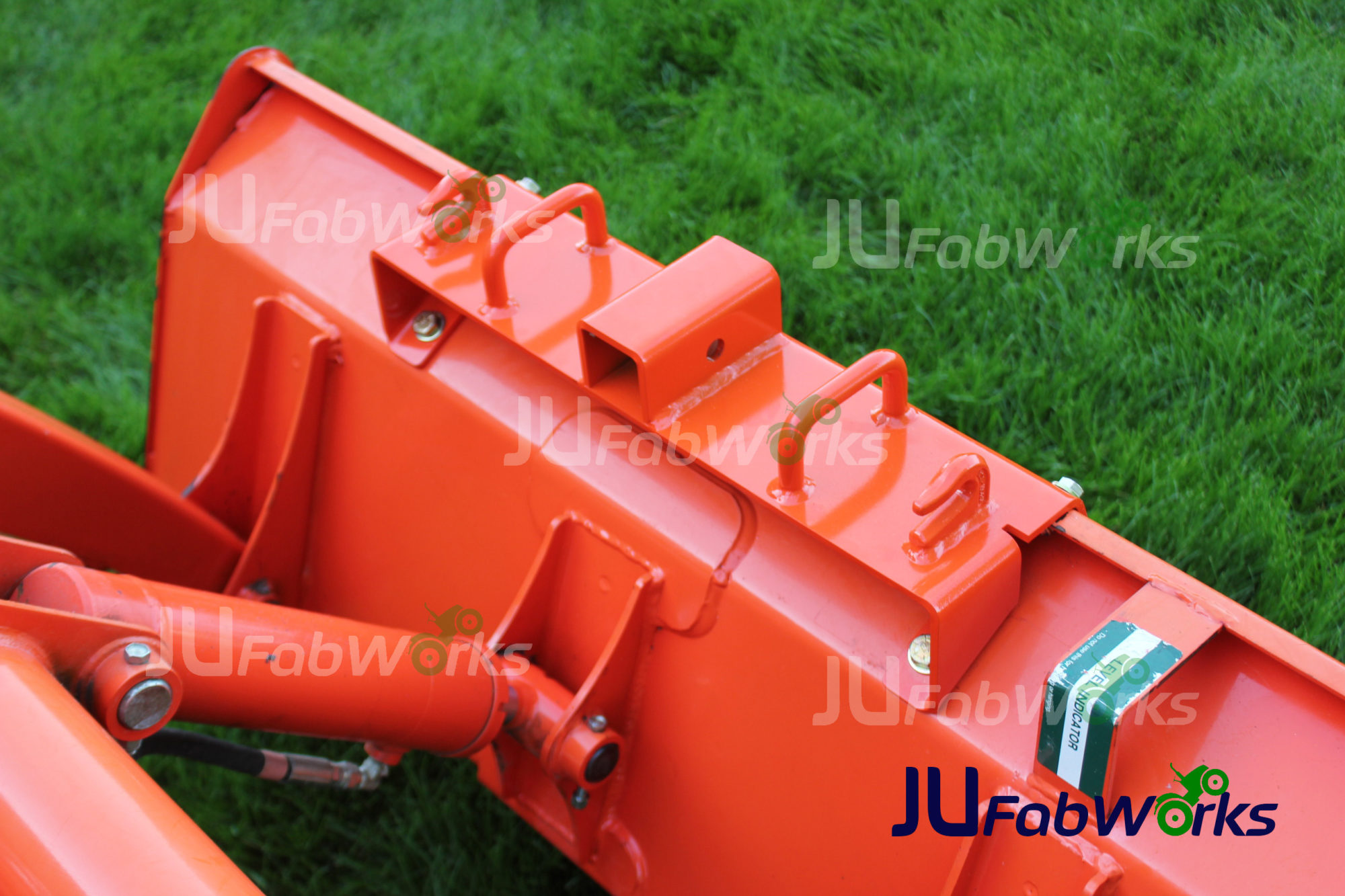 Tie-Down Points and 2" Hitch for Kubota BX Bucket