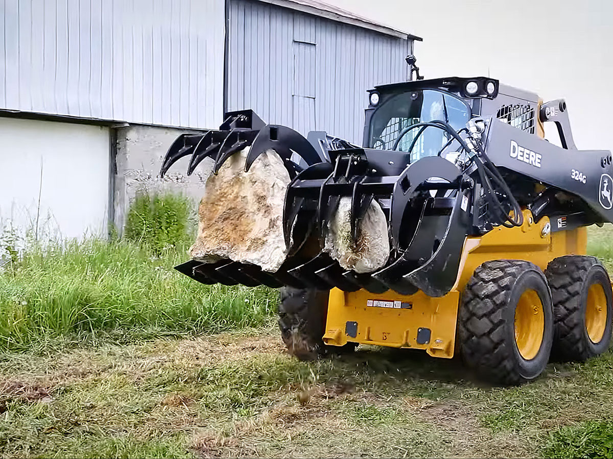 Grapple For Skid Steer | HLA Heavy Duty Root Rake Grapple
