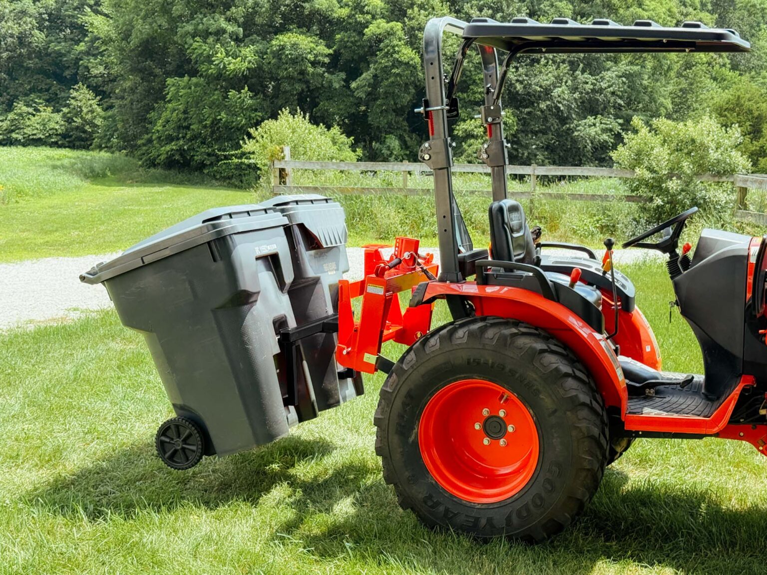 Trash Can Hauler for 2″ Trailer Hitch | Good Works Tractor